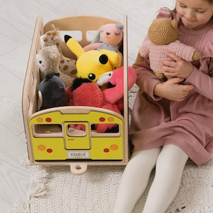 Toy Box on Wheels School Bus Theme, Nursery Storage and Organization ...