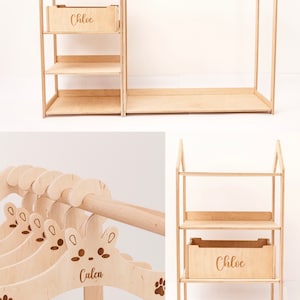 Personalized Kids Clothing Rack for Boys, Montessori Playroom Toy ...