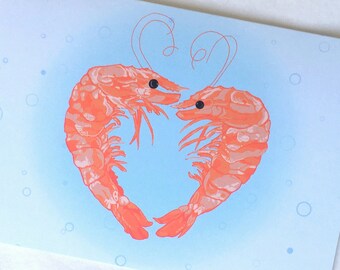 Cute Prawn Card - Etsy