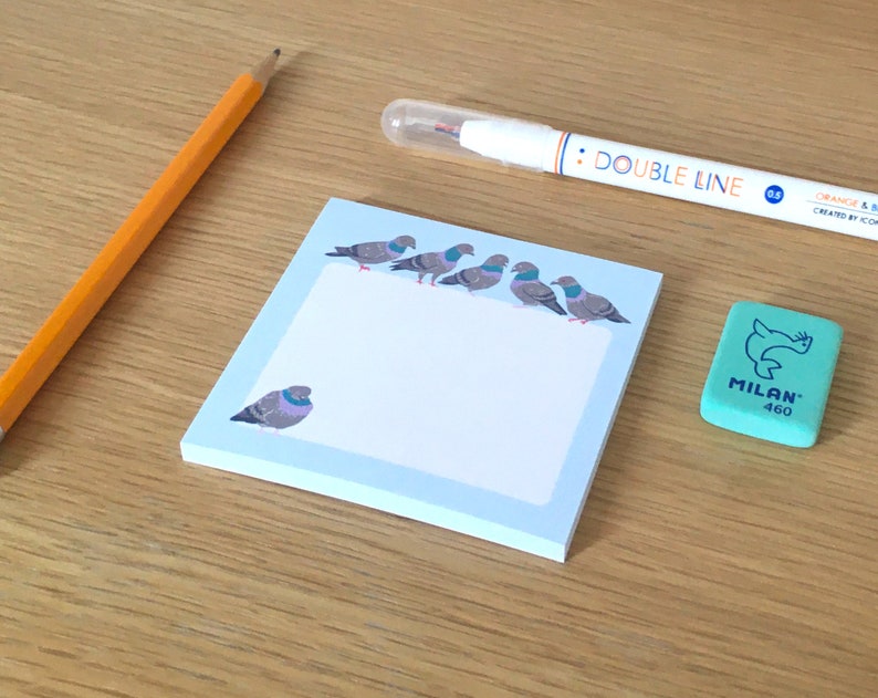 Pigeon Sticky Notes Cute Bird Stationery Kawaii Birb Gift - Etsy