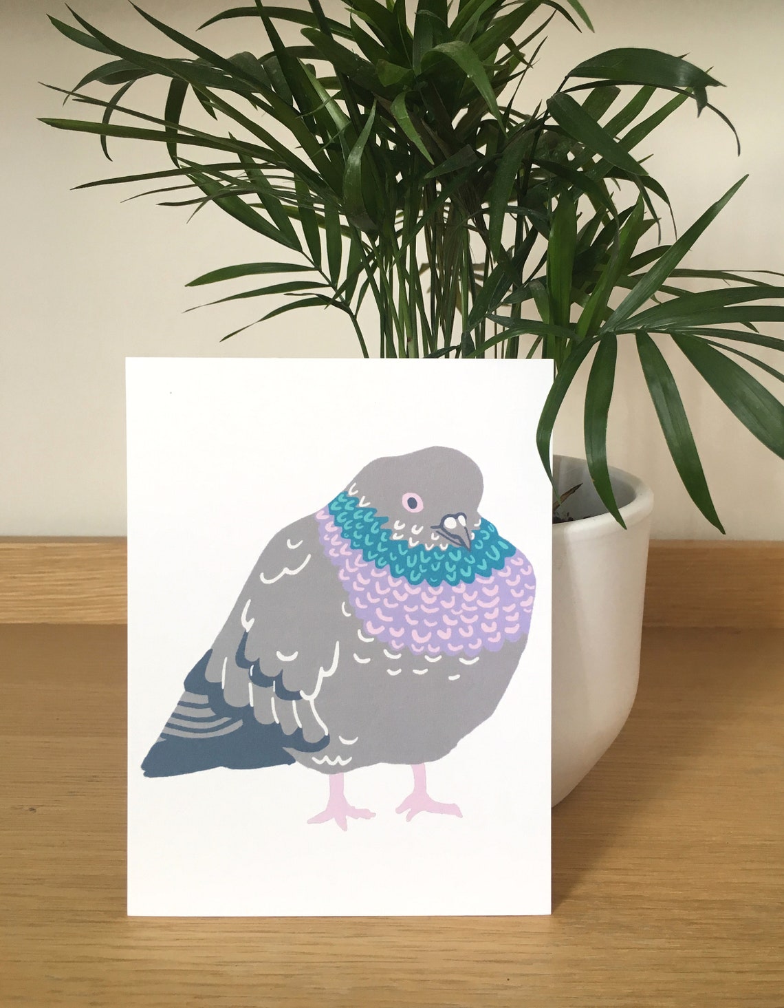 Fat Pigeon Postcard Art Print Cute Pigeon Illustration - Etsy