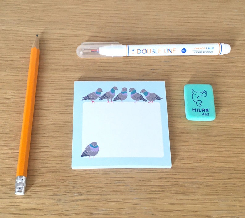 Pigeon Sticky Notes Cute Bird Stationery Kawaii Birb Gift - Etsy