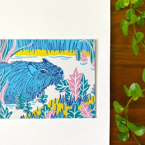 Capybara Card Capybara Print, Birthday Card, Capybara Art, Capybara ...