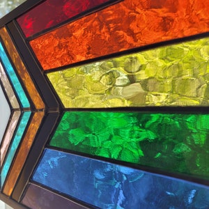 Stained Glass Pride Flag LGBTQ Sun Catcher Panel 11 X - Etsy