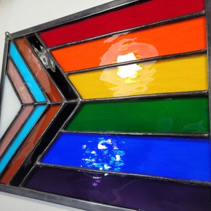 Stained Glass Pride Flag LGBTQ Sun Catcher Panel 11 X - Etsy