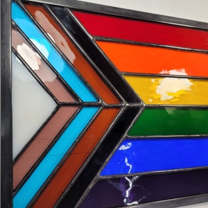 Stained Glass Pride Flag LGBTQ Sun Catcher Panel 11 X - Etsy