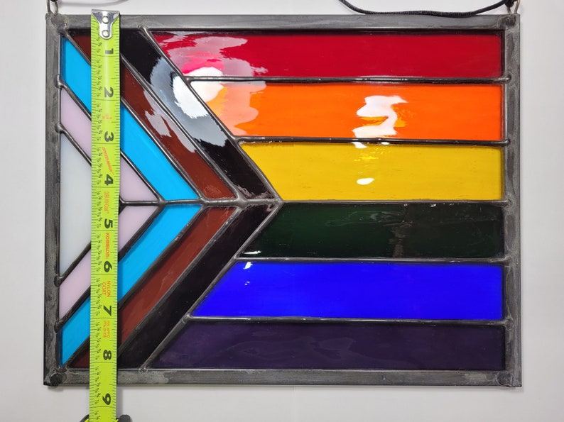 Stained Glass Pride Flag LGBTQ Sun Catcher Panel 11 X | Etsy