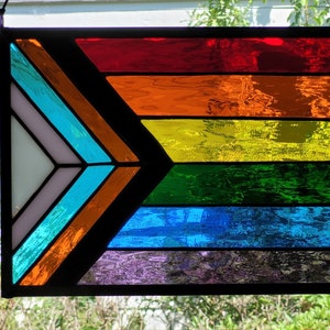 Stained Glass Pride Flag LGBTQ Sun Catcher Panel 11 X | Etsy