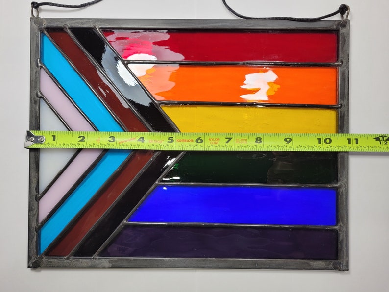 Stained Glass Pride Flag LGBTQ Sun Catcher Panel 11 X | Etsy