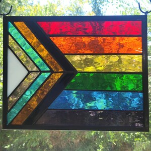 Stained Glass Pride Flag LGBTQ Sun Catcher Panel 11 X - Etsy
