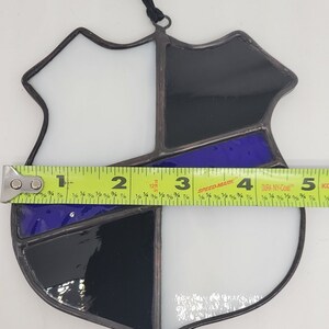 Stained Glass BADGE Thin Blue Line Shield Suncatcher 5 X 5, Law ...