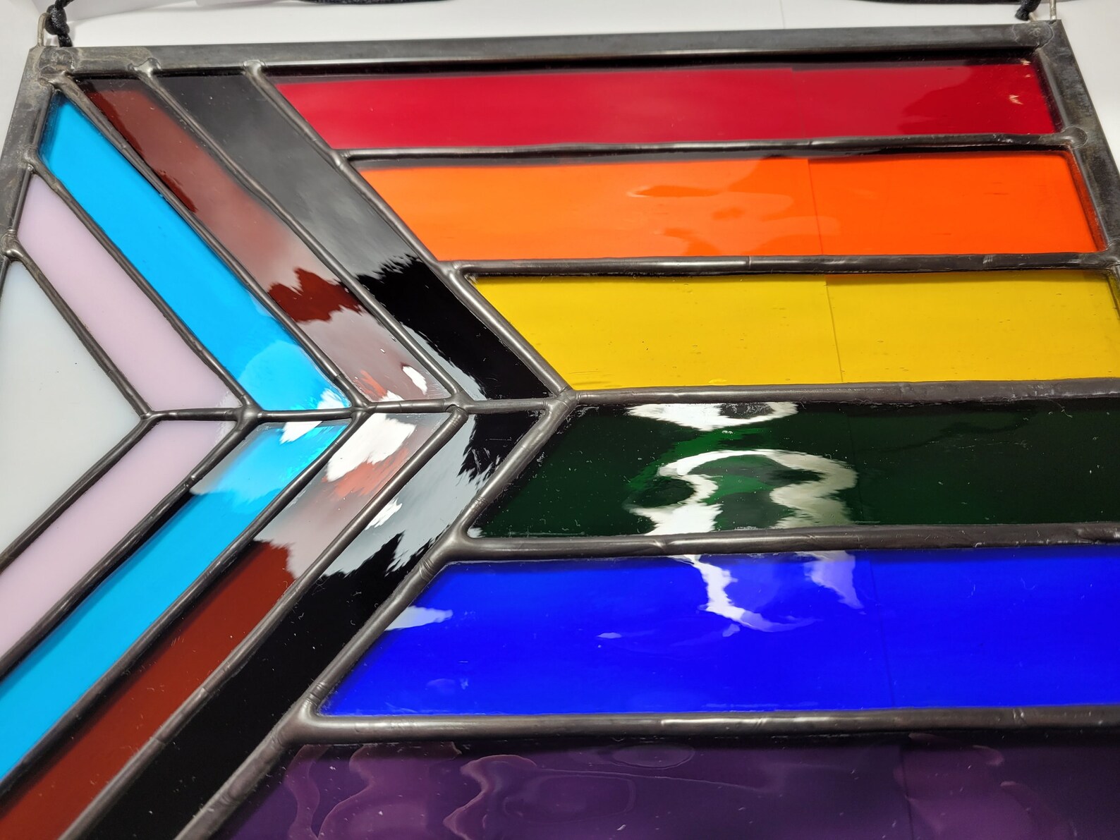 Stained Glass Pride Flag LGBTQ Sun Catcher Panel 11 X | Etsy