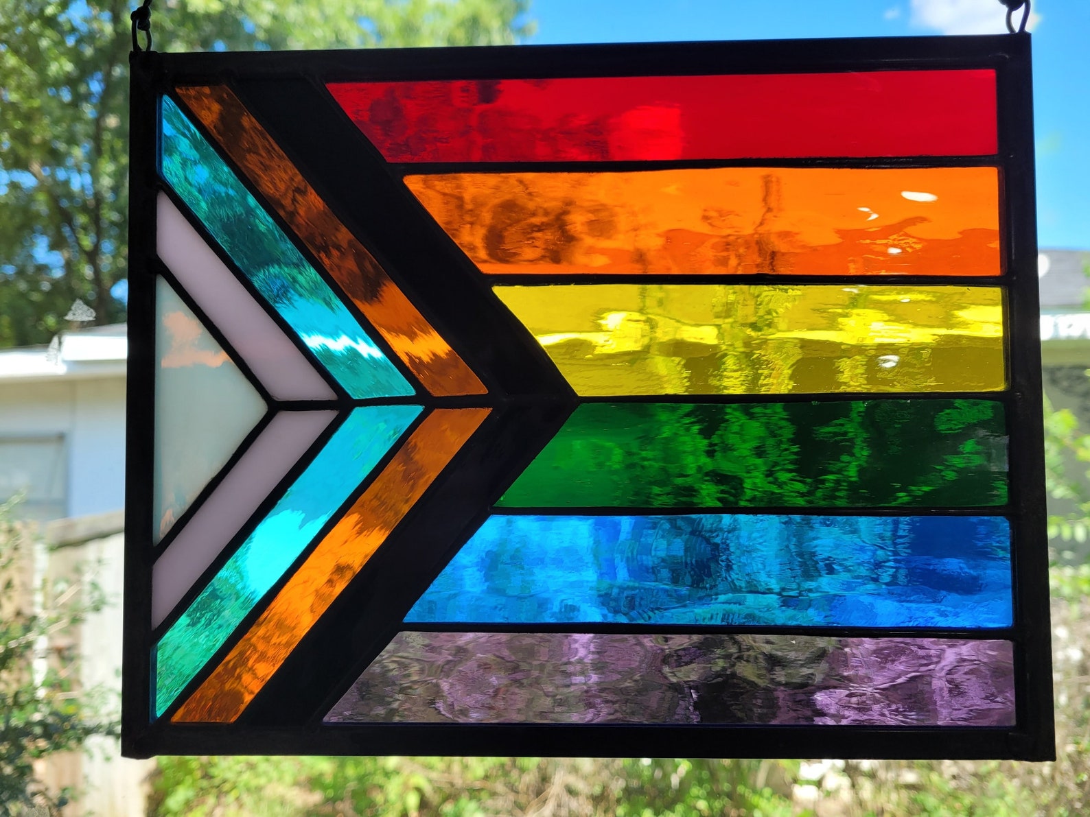 Stained Glass Pride Flag LGBTQ Sun Catcher Panel 11 X | Etsy