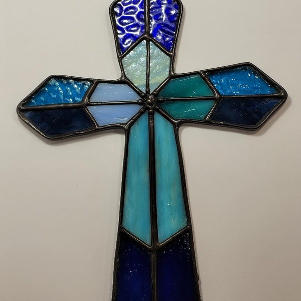 Stained Glass Cross Suncatcher - Etsy
