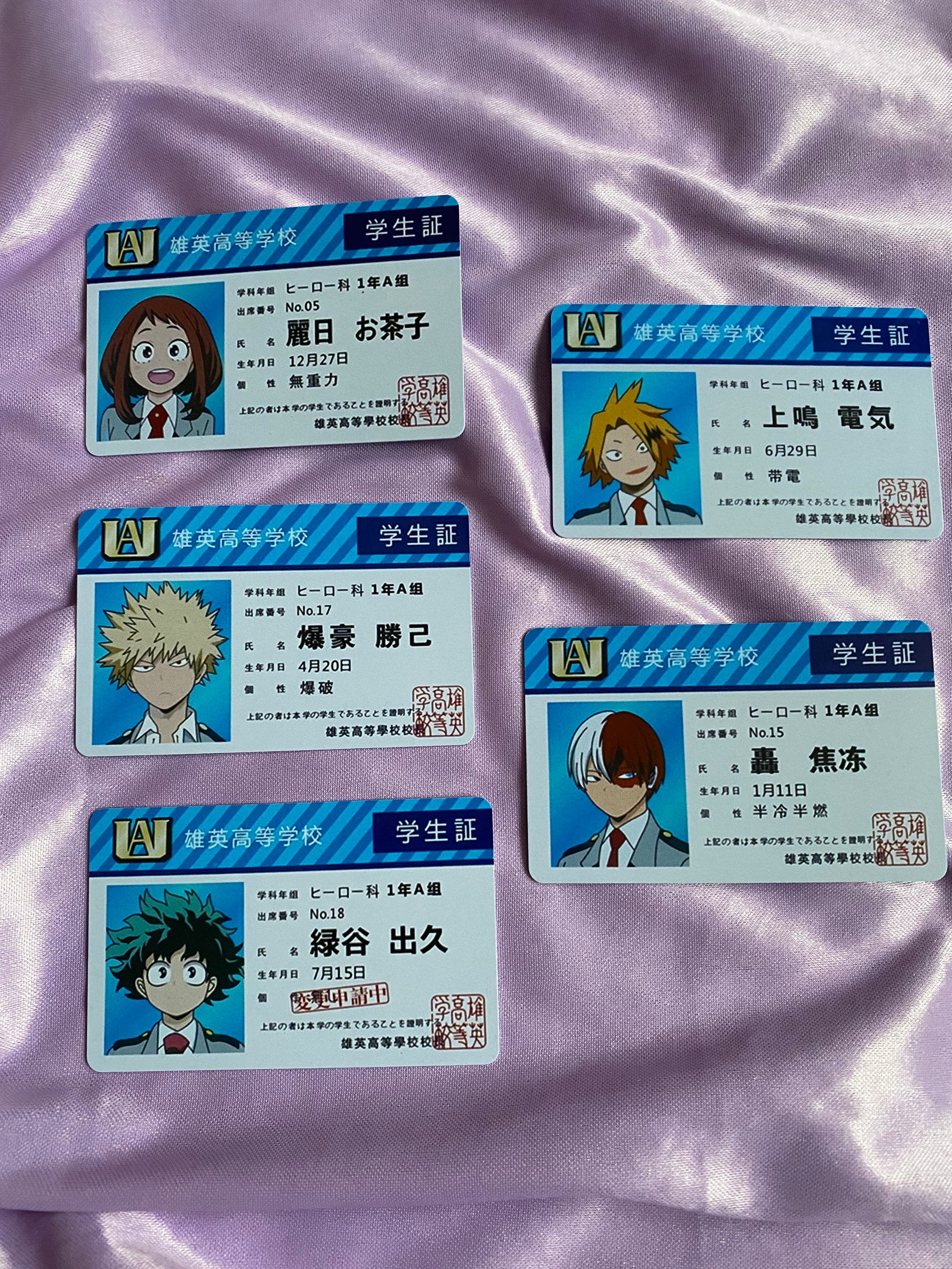 MHA My Hero Academia tarjetas de identificación para | Etsy