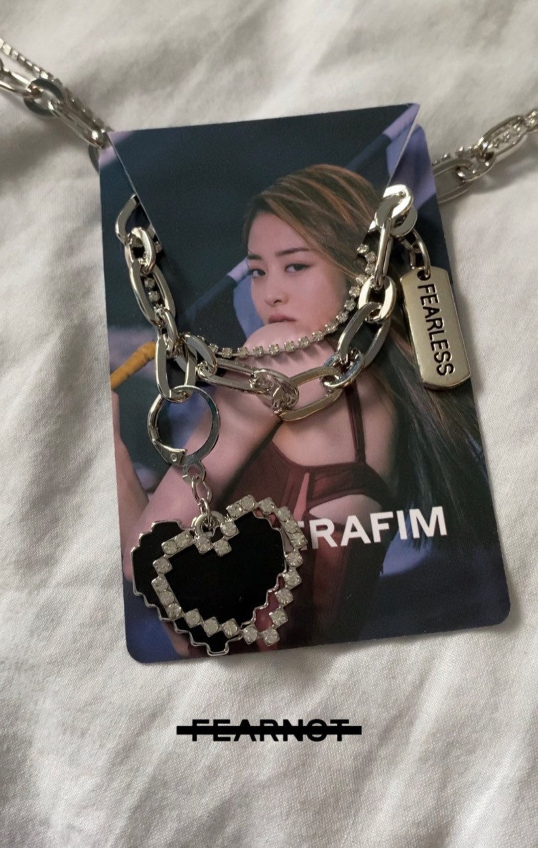 Le Sserafim Fearless Inspired Necklace With Black Heart and Charms ...