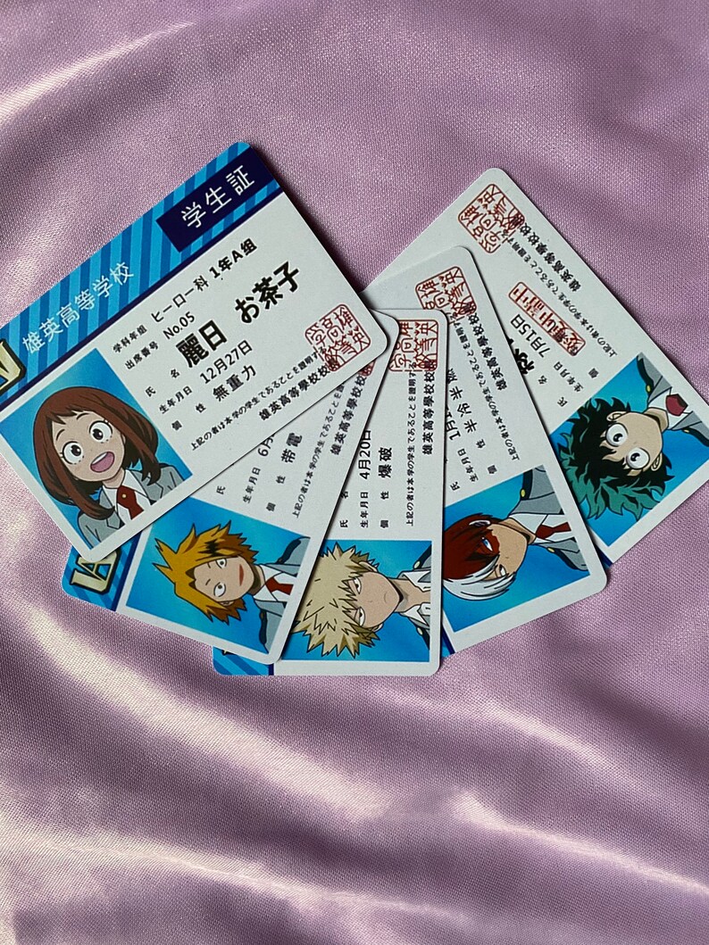 MHA My Hero Academia Student ID Cards Todoroki Bakugo Deku | Etsy UK