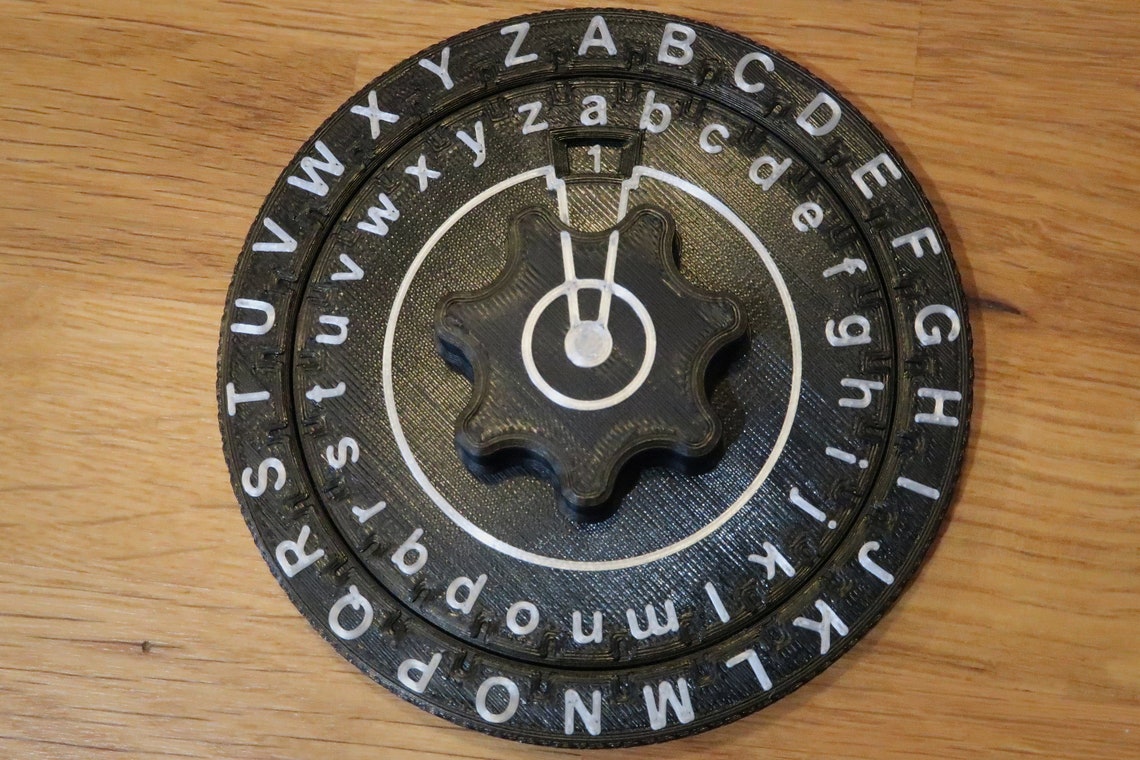 Caesar Cipher Decoder Wheel 3D Printed, Offset Alphabet Secret Code ...