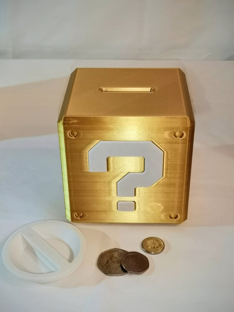 Money Box Super Mario Brothers Question Mark Block 3D Printed - Etsy UK