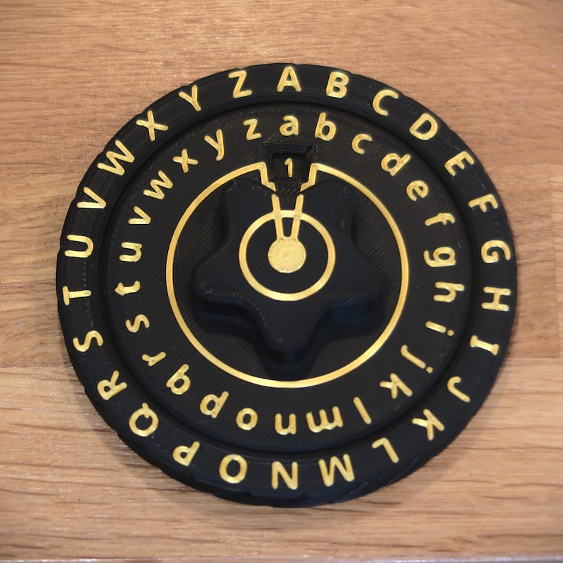 Caesar Cipher Decoder Wheel 3D Printed, Offset Alphabet Secret Code ...