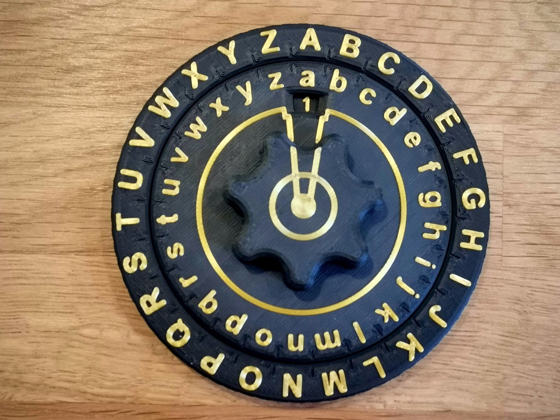 Caesar Cipher Decoder Wheel 3D Printed, Offset Alphabet Secret Code ...