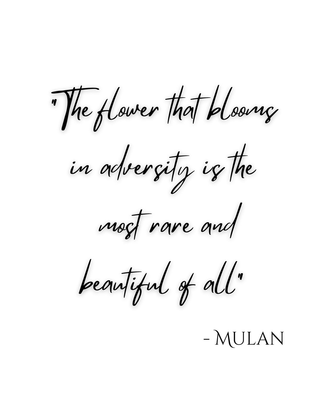 Mulan Quote Poster - Script - Etsy