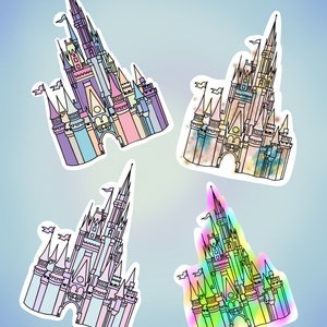 Pastel Colored Cinderella Castle Sticker - Etsy