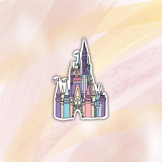 Bold Colored Cinderella Castle Sticker | Etsy