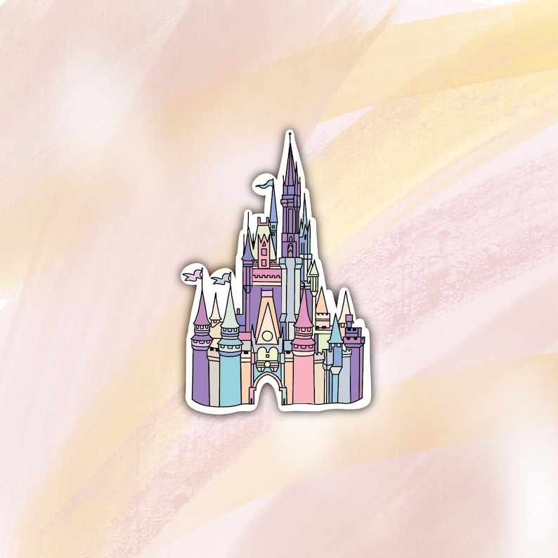 Bold Colored Cinderella Castle Sticker - Etsy