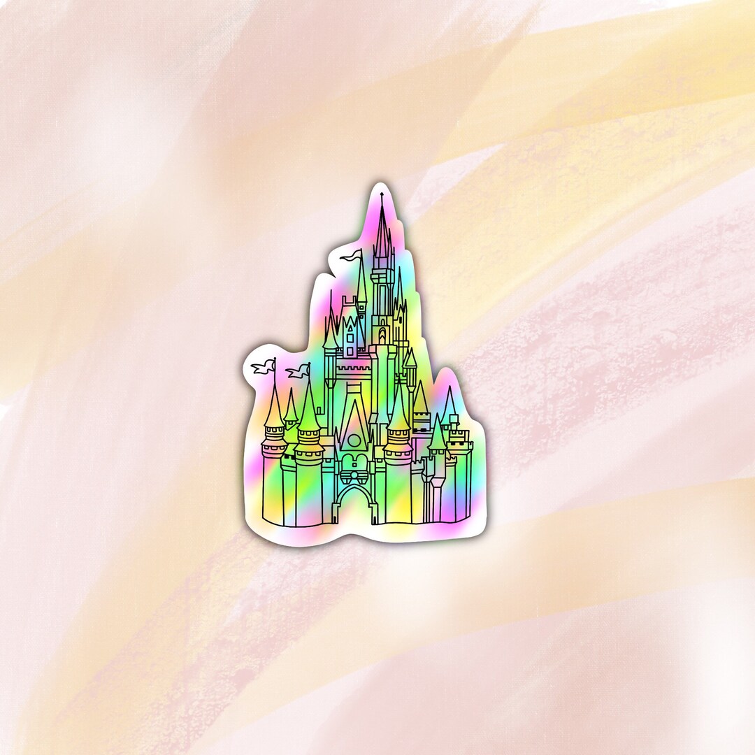 Neon Colored Cinderella Castle Sticker - Etsy