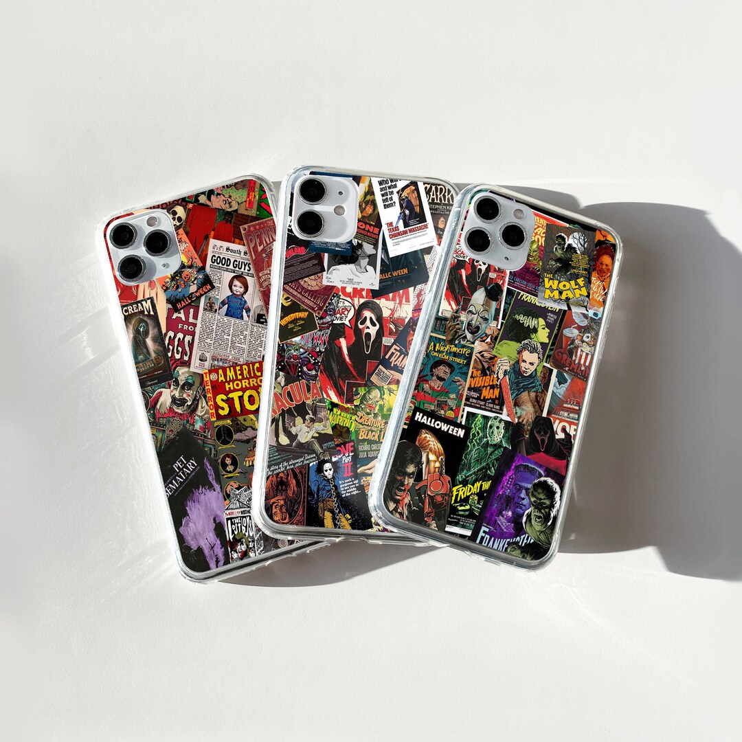 Horror Movie Phone Case Spooky Halloween Cover Fit for iPhone 15, Xs ...