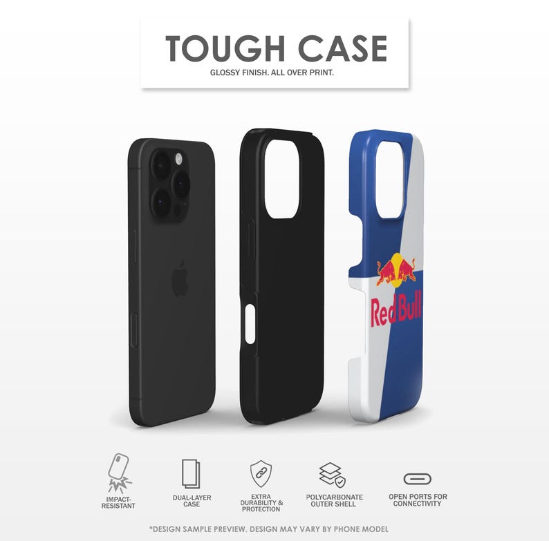 Red Bull Phone Case Sports Energy Drink Cover for iPhone Samsung Pixel ...