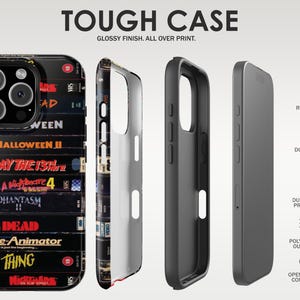 Retro VHS Phone Case Horror Movie Cover Fit for iPhone 16 Pro Max, 15 ...