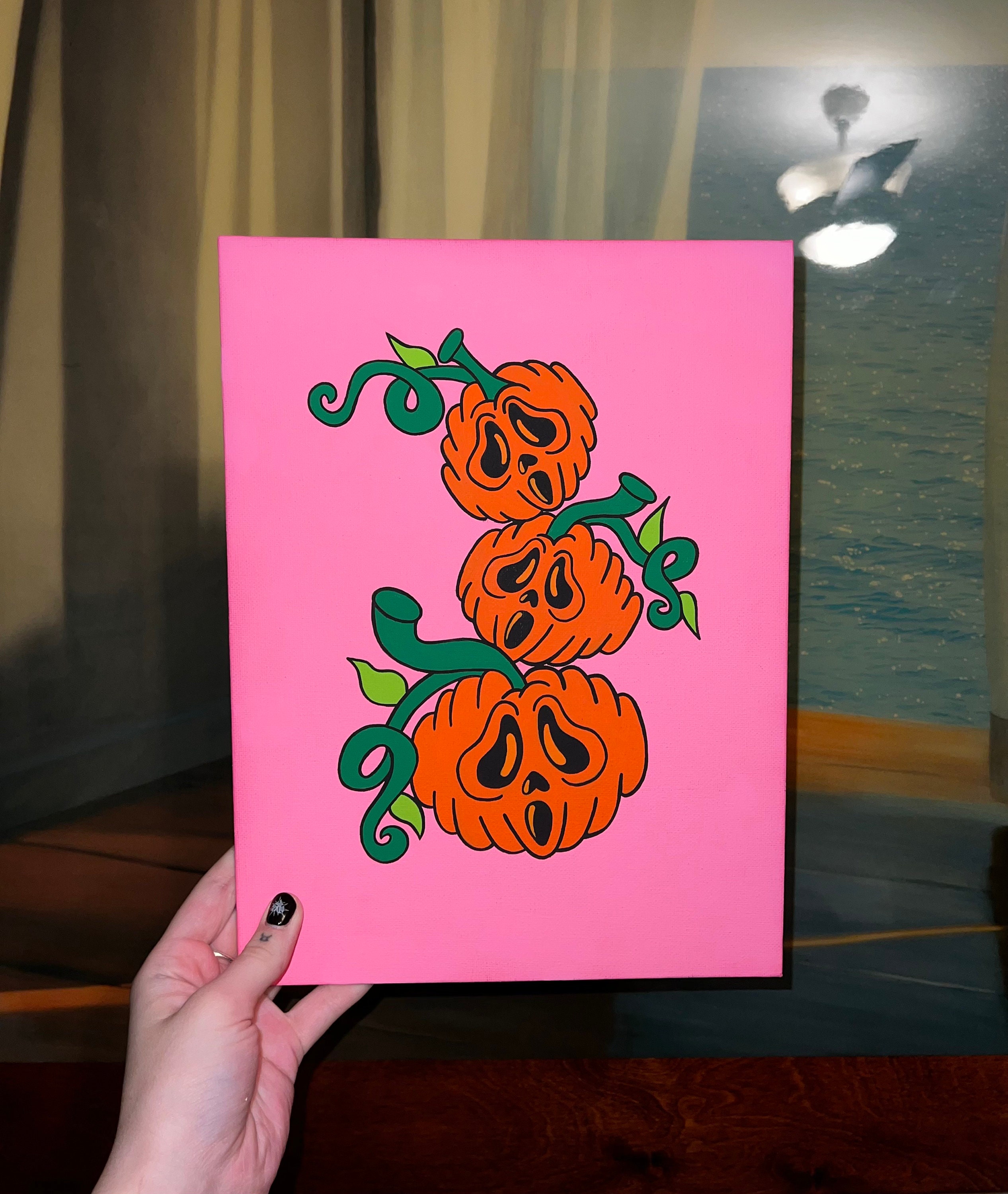 Ghost Pumpkins Painting - Etsy