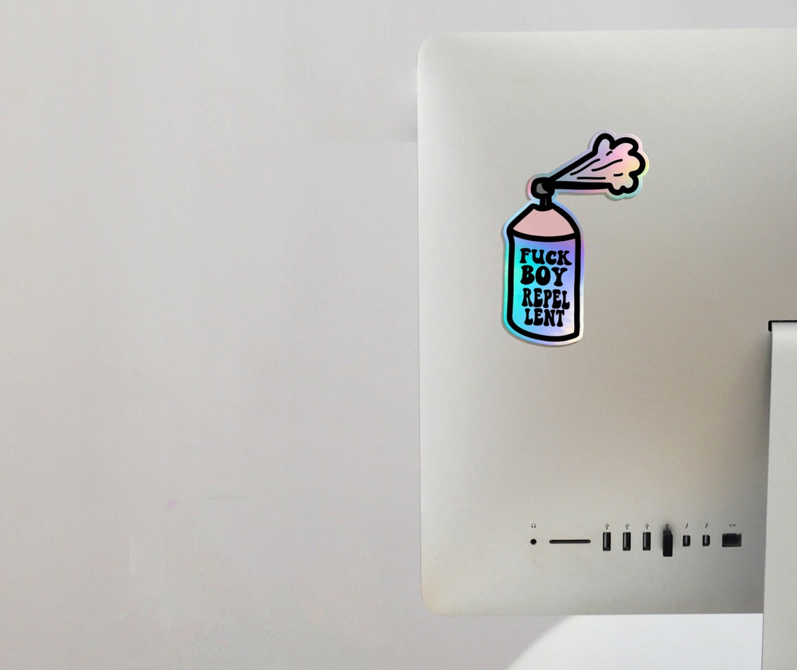 Fuckboy Repellent Holographic Sticker, Sarcastic Tumbler Sticker ...