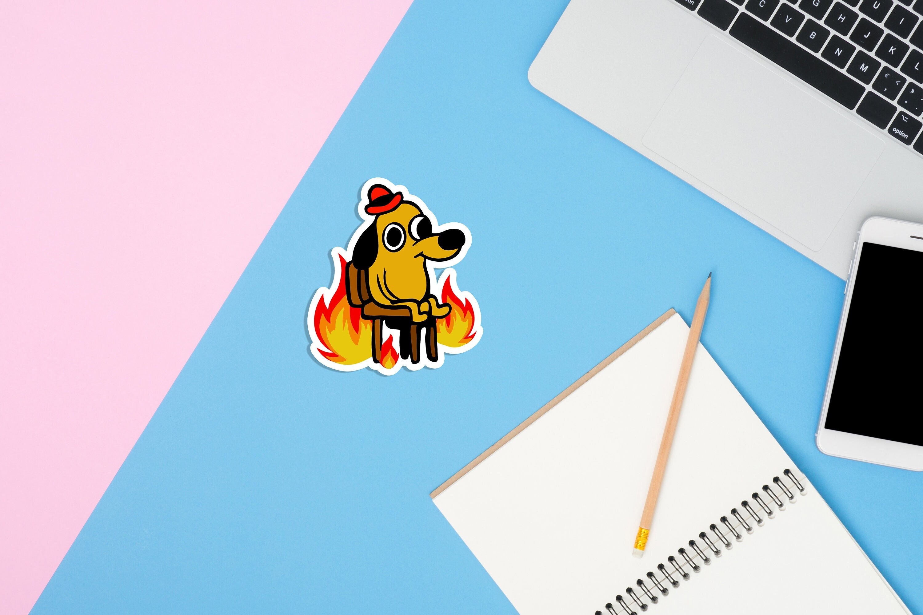 This is Fine Meme Sticker, Dog Sticker, Meme Sticker - Etsy