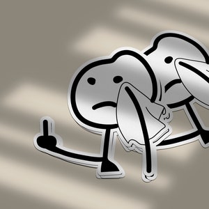 Crying Stickman Middle Finger Meme Sticker, Middle Finger and Cry ...