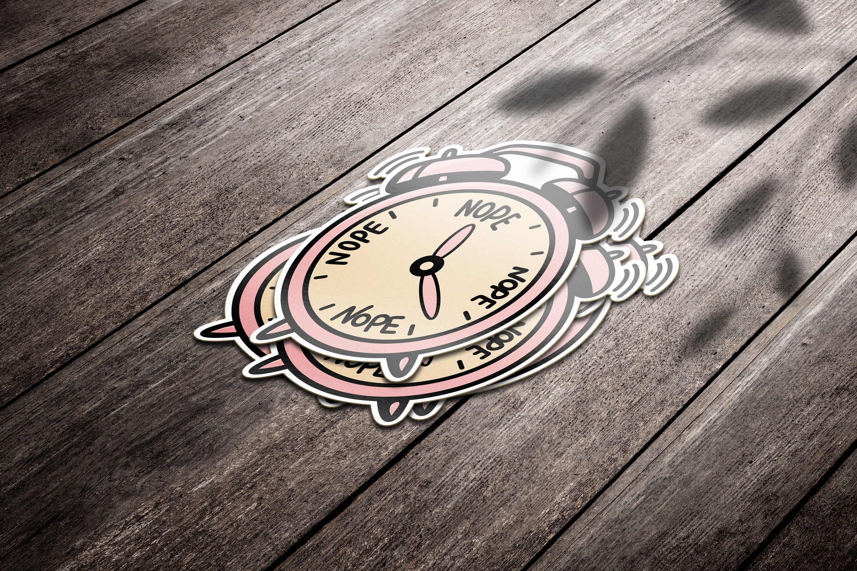 Nope O'clock Pastel Pink Sticker. Cute Time Management Sticker. - Etsy
