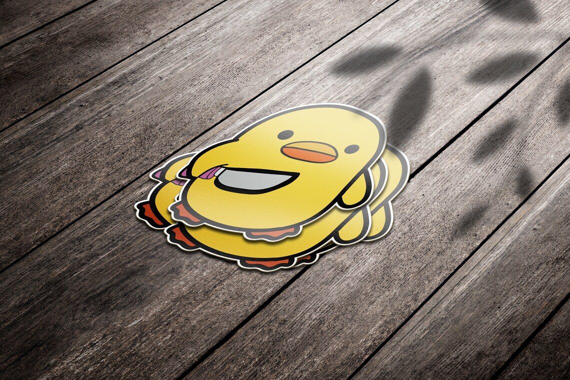 Clear Rainbow Cute but Dangerous Duck With Knife Funny Sticker - Etsy