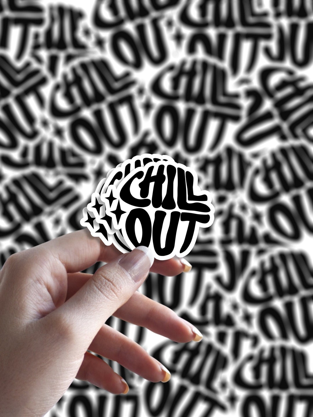 Chill Out Sticker, Inspirational Quote Sticker, Relaxation Sticker ...