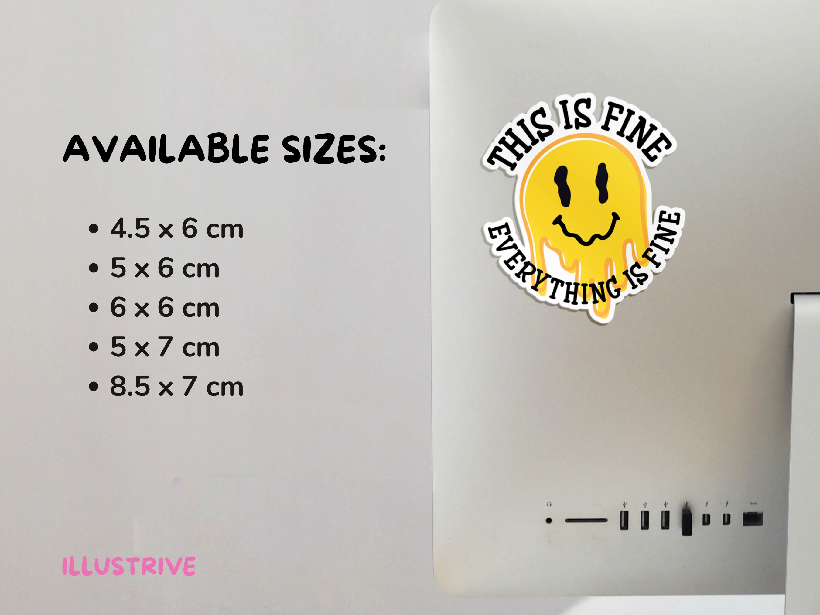 This is Fine Everything is Fine 5 Sizes Sticker , Glossy and Matt ...