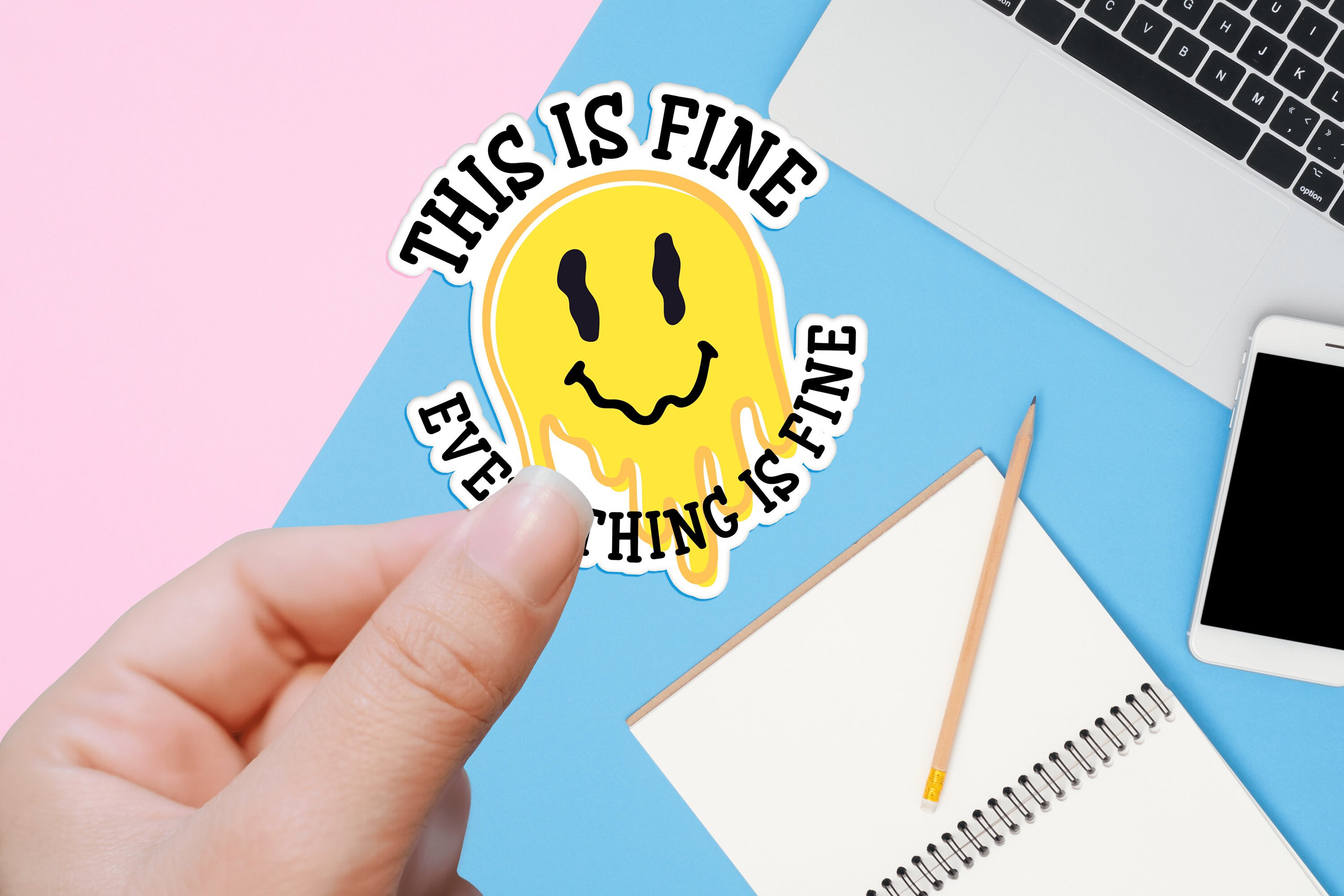 This is Fine Everything is Fine 5 Sizes Sticker , Glossy and Matt ...