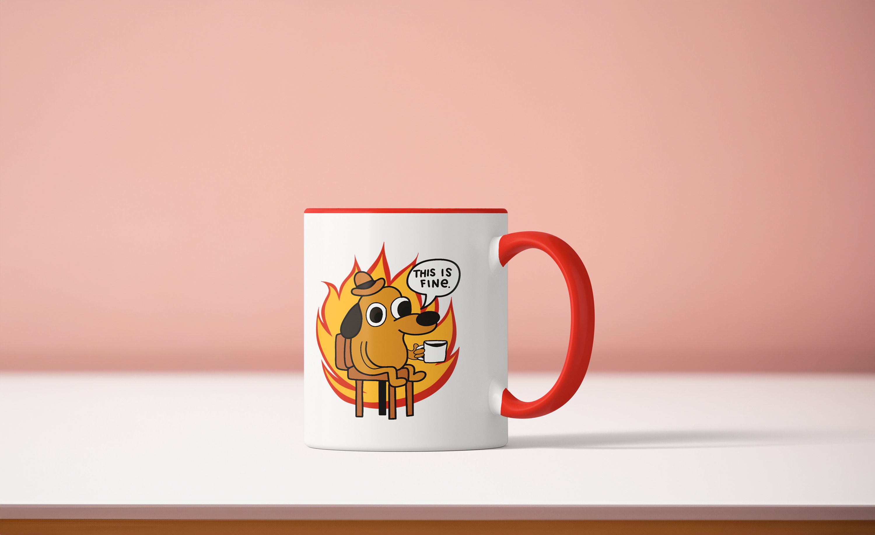 This is Fine, Dog on Fire Meme Mug 11 Oz / 330 Ml Ceramic Mug - Etsy