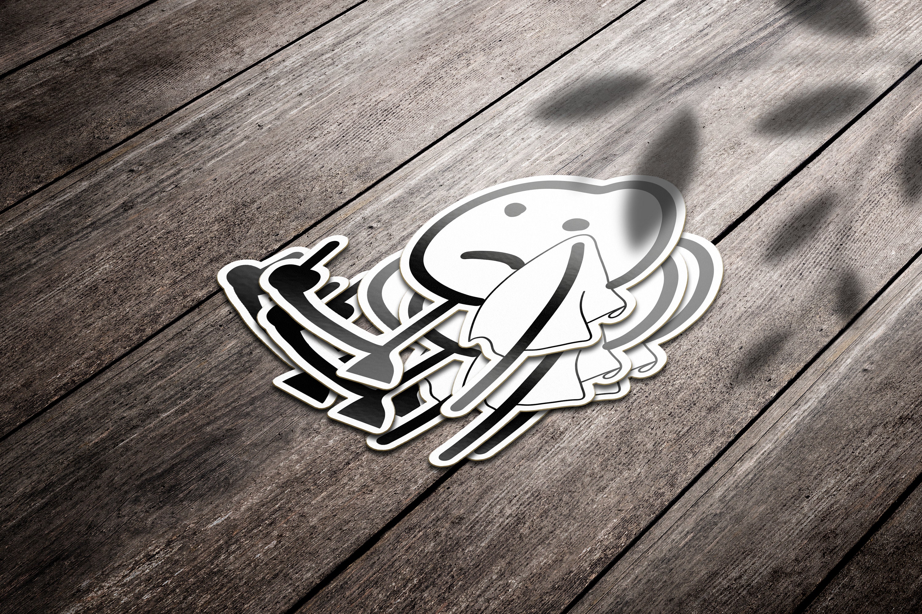 Crying Stickman Middle Finger Meme Sticker Middle Finger and - Etsy