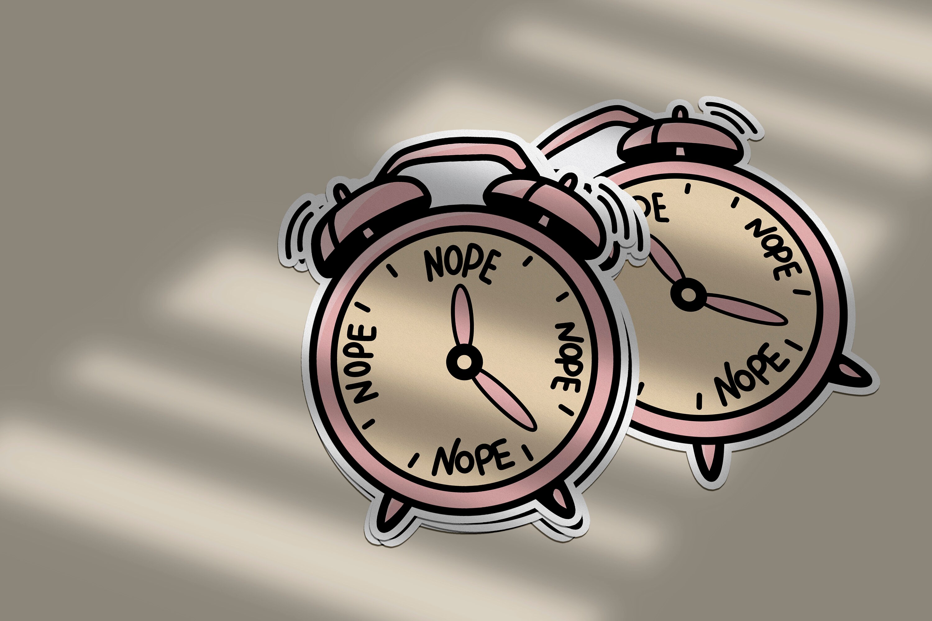 Nope O'clock Pastel Pink Sticker. Cute Time Management Sticker. - Etsy