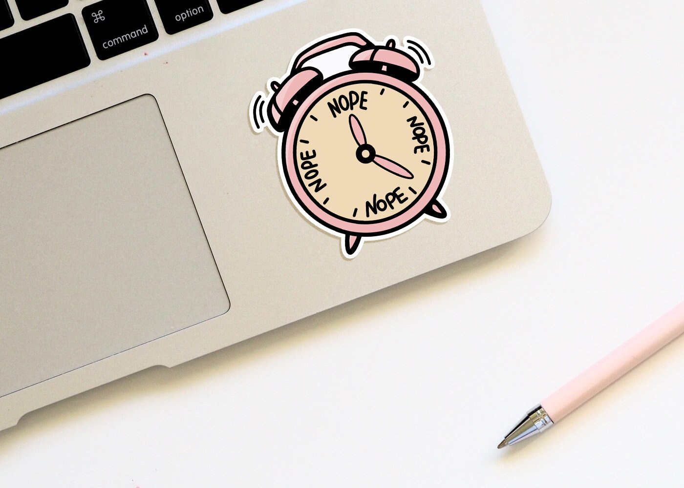 Nope O'clock Pastel Pink Sticker. Cute Time Management Sticker. - Etsy