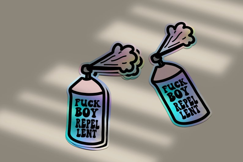 Fuckboy Repellent Holographic Sticker, Sarcastic Tumbler Sticker ...