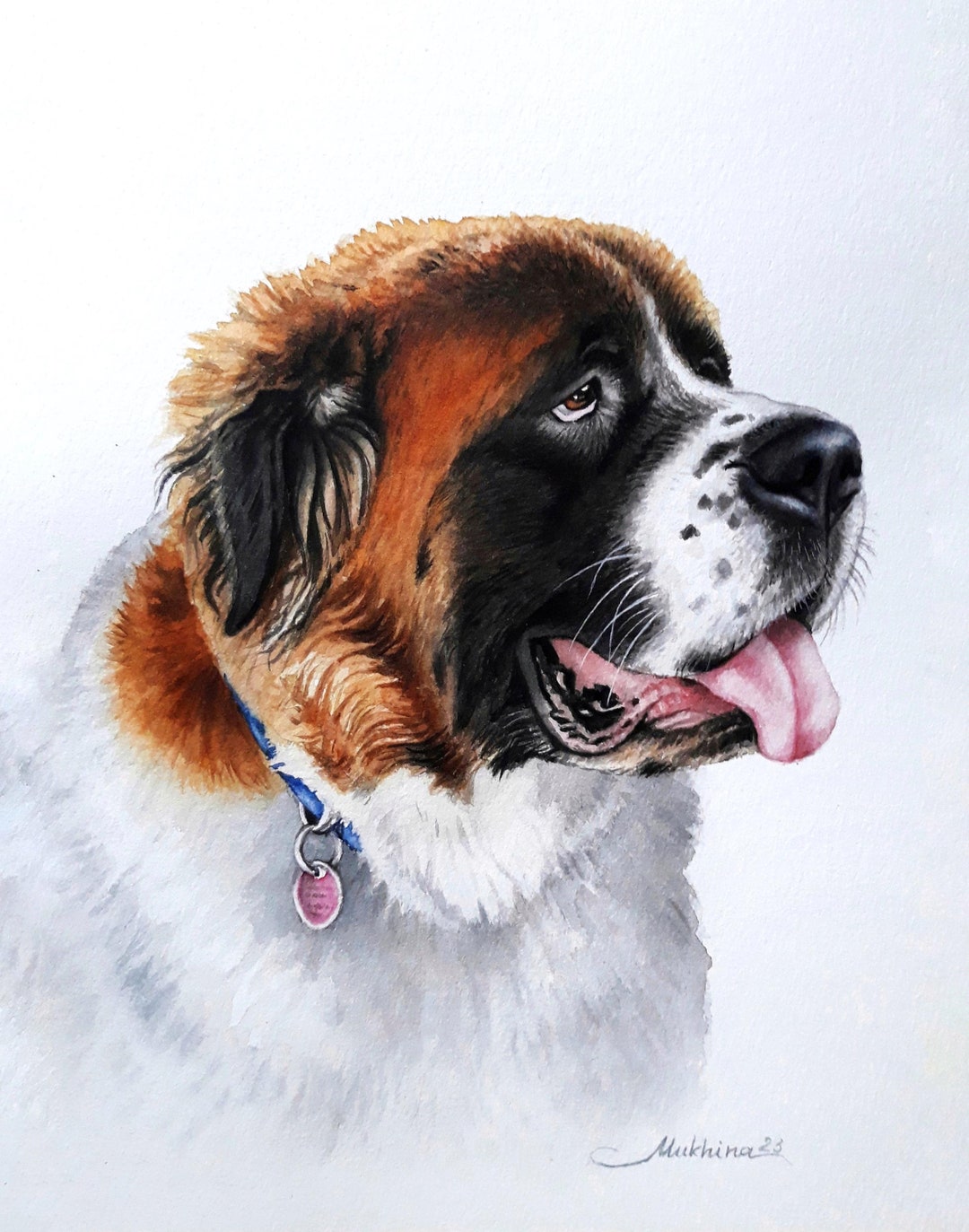 Custom Dog Painting From Photo, Custom Pet Portrait From Photo Hand ...