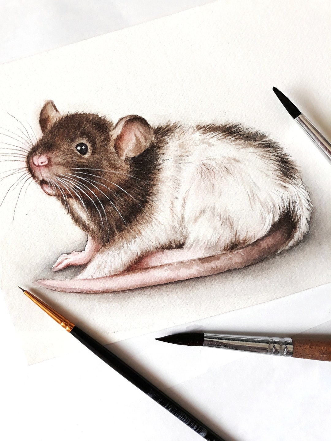 Custom Pet Portrait, Rat Portrait Painting From Photo, Watercolor ...