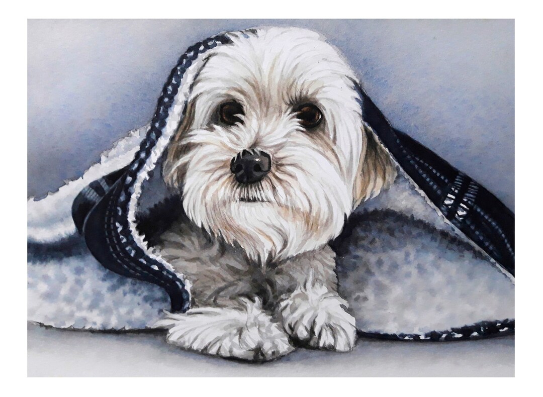 Custom Pet Portrait Hand Painted, Dog Portrait Painting From Photo ...